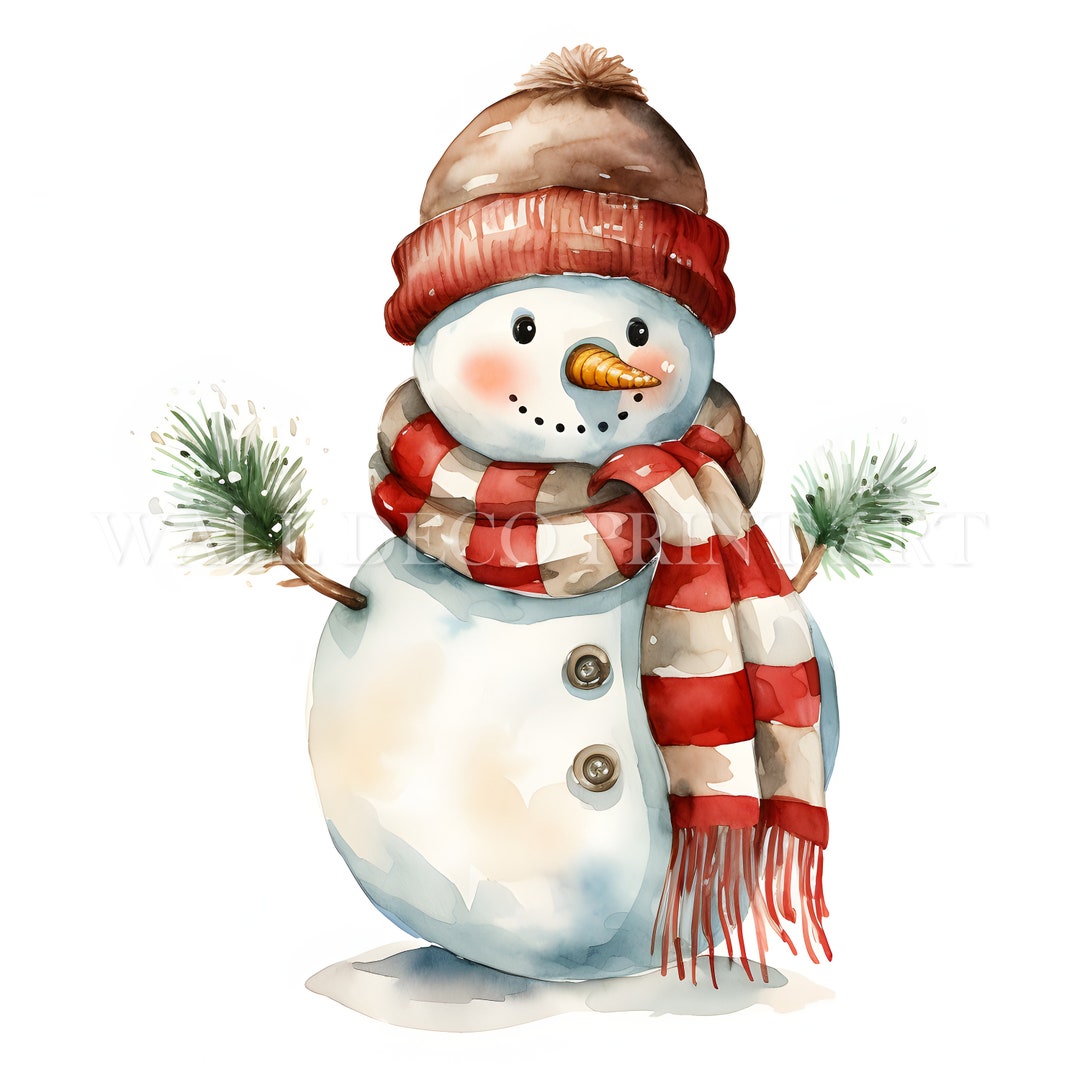 Beautiful Snowman Clipart Bundle - 10 High Quality JPG - Digital ...