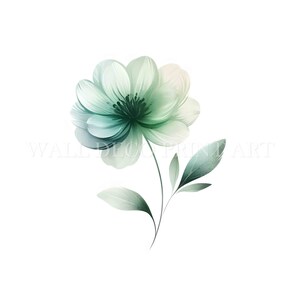 Green Simple Flowers Clipart Bundle - 12 High Quality JPG - Digital ...