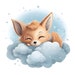 Fox Sleeping on a Cloud Clipart Bundle - 10 High Quality Jpgs - Digital ...