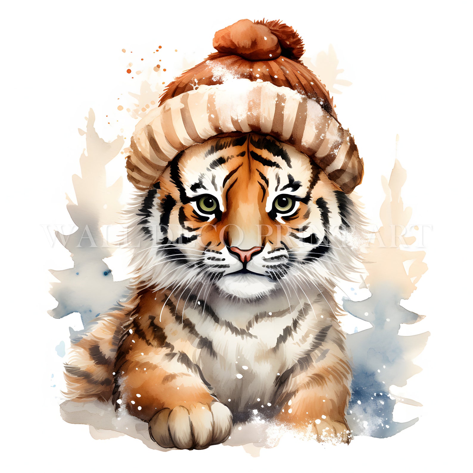 Christmas Tiger Clipart Bundle - 10 High Quality JPG - Digital ...