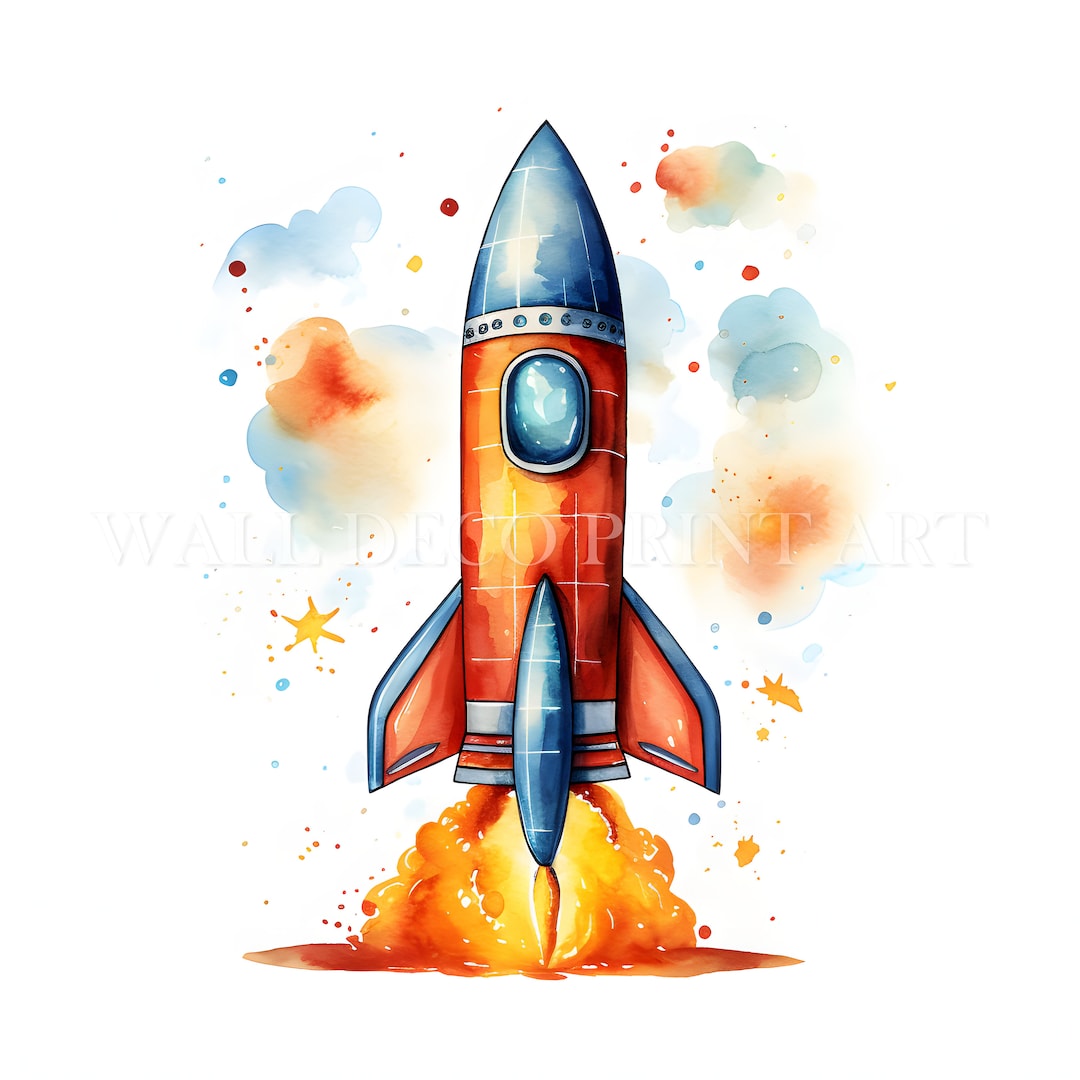 Colorful Rockets Clipart - 13 High Quality Jpgs - Digital Downloads ...