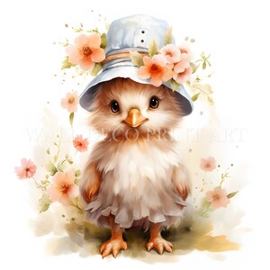 Cute Spring Flower Chicken Clipart Bundle - 10 High Quality JPG ...