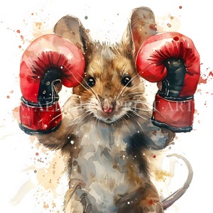 Cute Boxing Mouse Clipart Bundle 10 High Quality Jpgs Digital Downloads ...