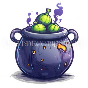 10 Halloween Bubbling Cauldron Clipart Bundle 2 - High Quality JPG ...