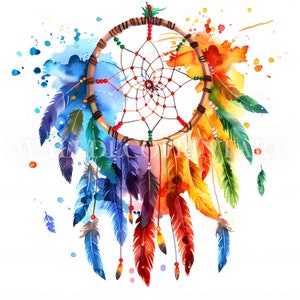 Rainbow Dream Catcher Clipart Bundle - 10 High Quality JPG - Digital ...