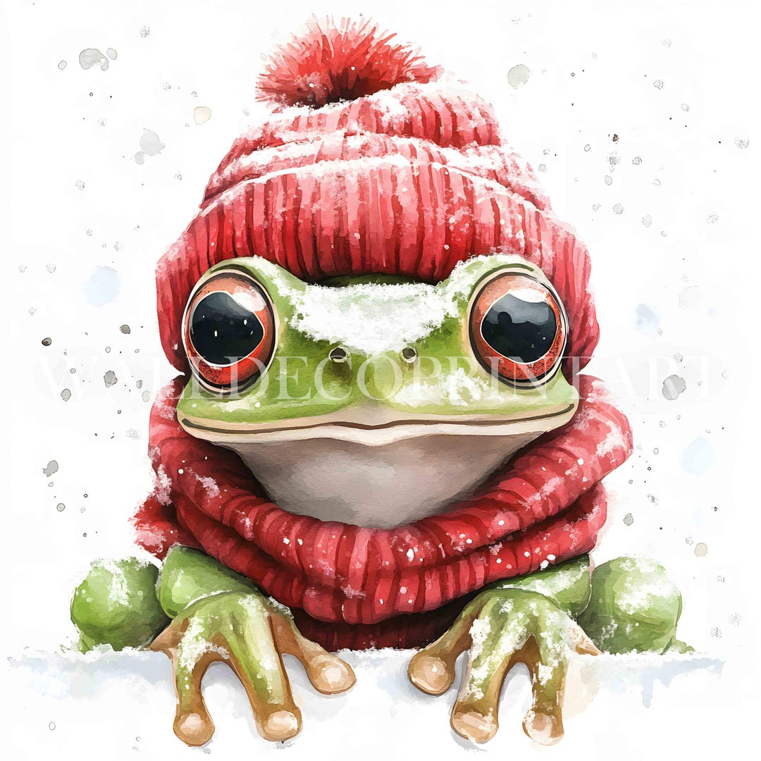 11 Green Christmas Frog Clipart Bundle - High Quality Jpgs - Digital ...