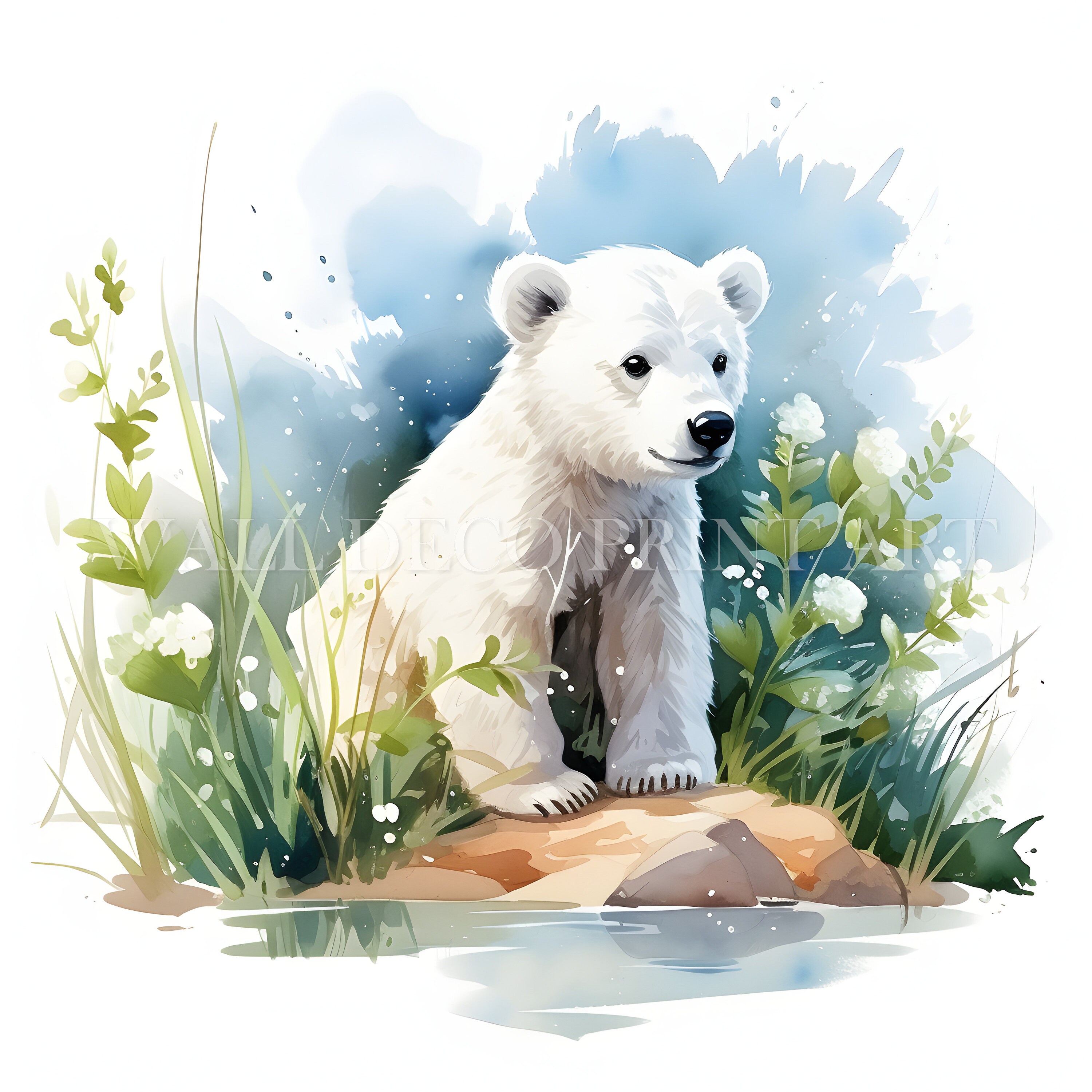 Cute Baby Polar Bear Clipart Bundle 9 High Quality Jpgs - Etsy