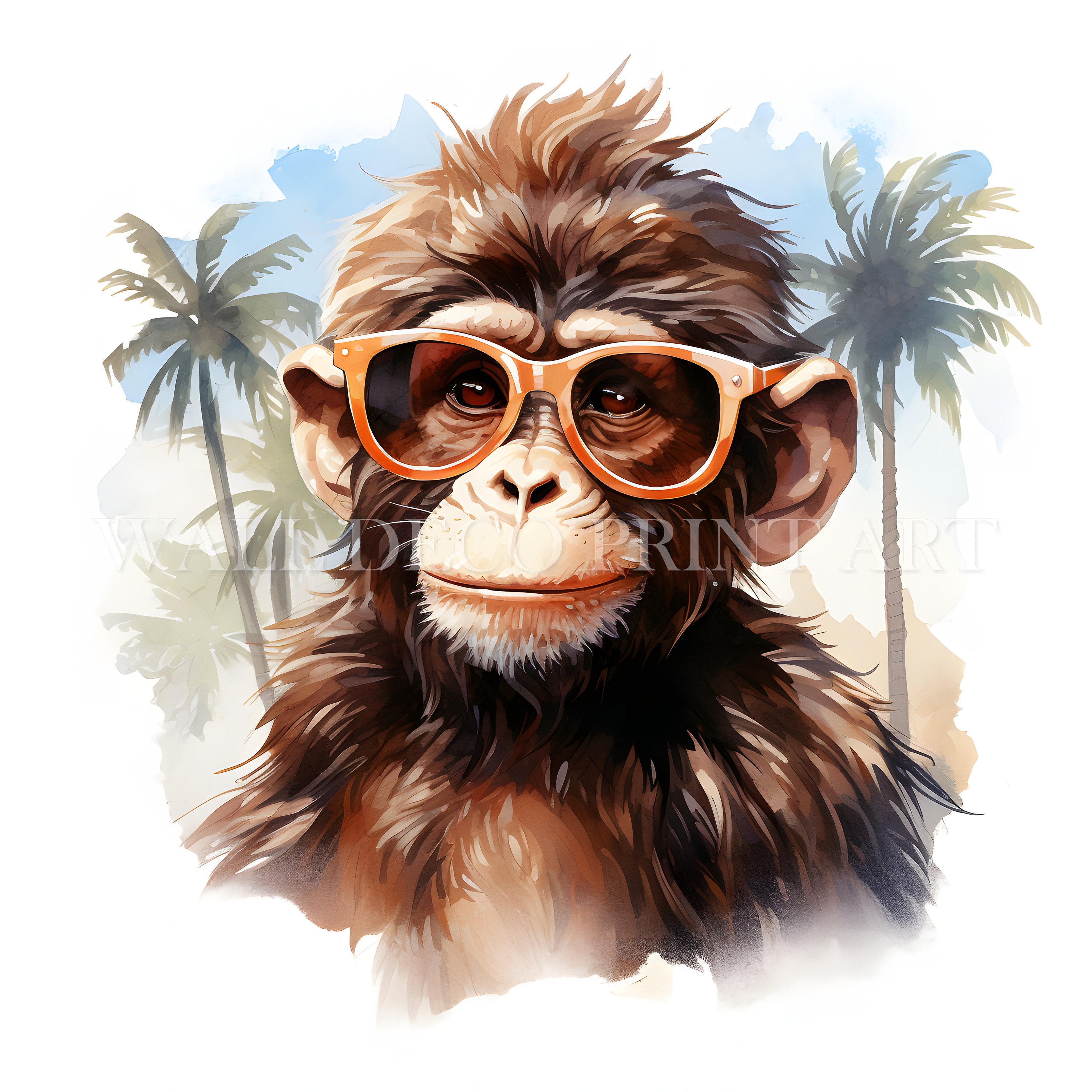 Cool and Cute Monkey Clipart Bundle - 9 High Quality Jpgs - Digital ...