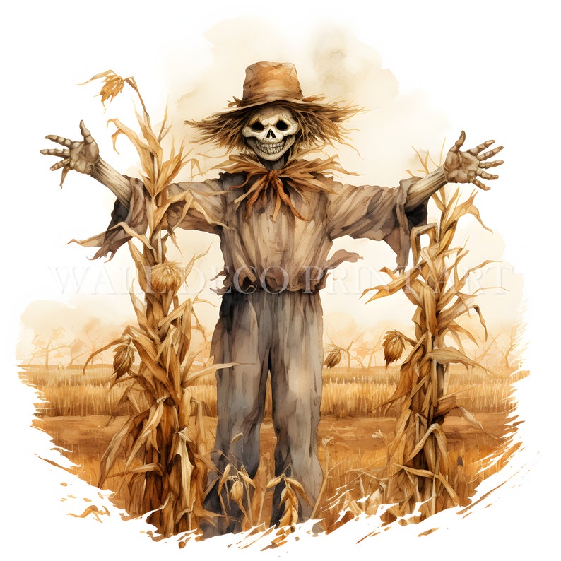 Halloween Scarecrow Clipart Bundle 10 High Quality Jpgs - Etsy
