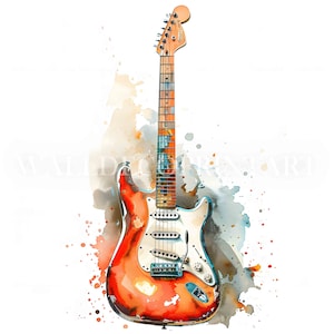 10 Colorful Electric Guitar Clipart Bundle - High Quality Pngs ...