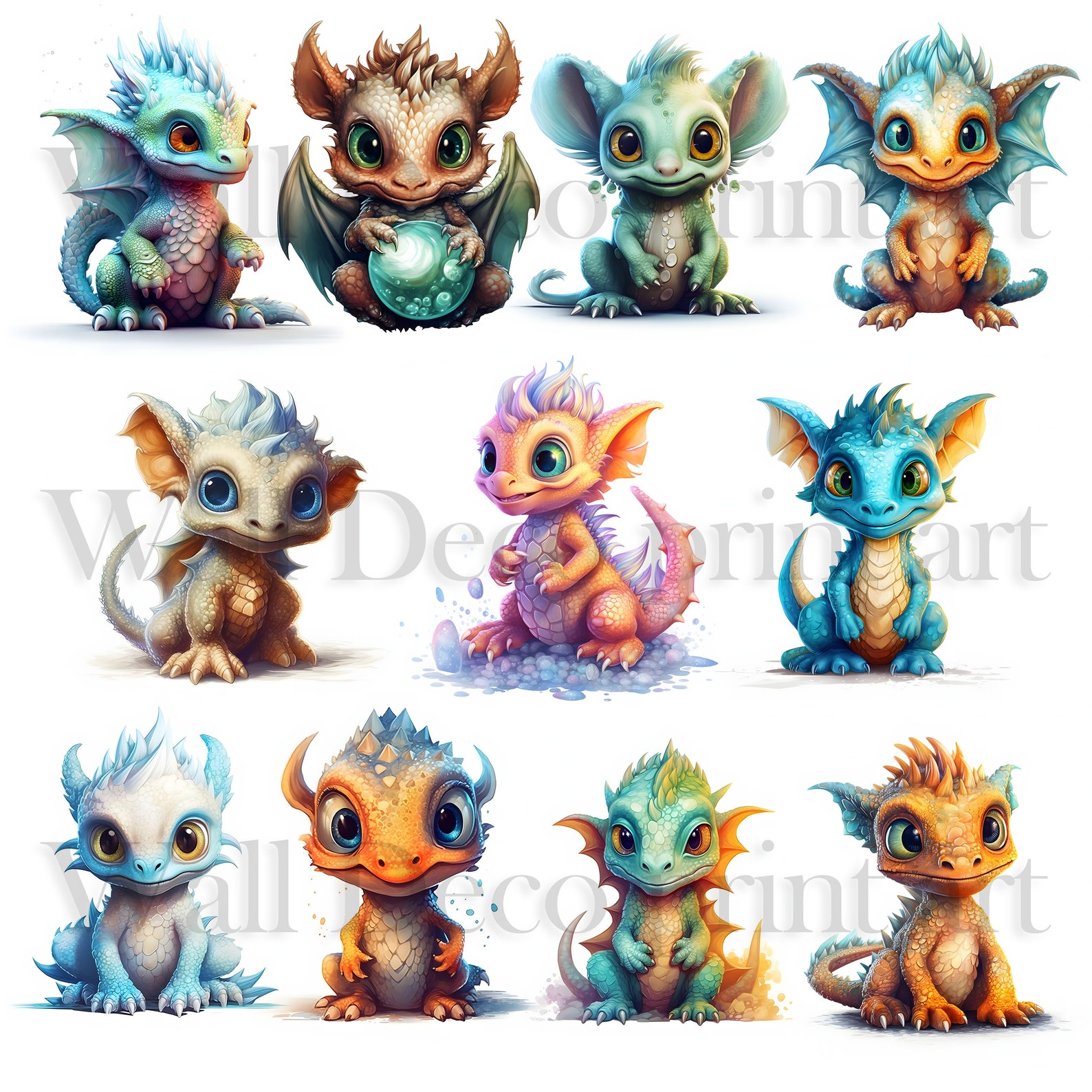 Fantasy Baby Dragons - 22 High Quality Jpgs - Digital Downloads ...