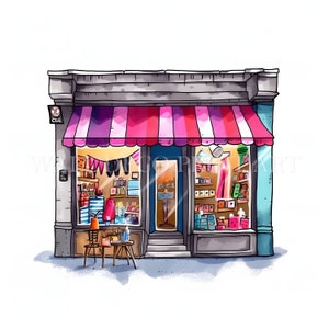 Lovely Colorful Shop Clipart - 10 High Quality Jpgs - Digital Downloads ...