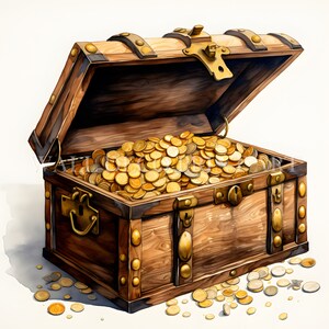 Watercolor Treasure Clipart Bundle - 11 High Quality Jpgs - Digital ...