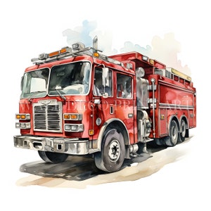 Brave Fire Truck Clipart Bundle - 10 High Quality Jpgs - Digital ...
