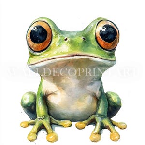 10 Whimsical Grumpy Frog Clipart Bundle High Quality Jpgs Digital ...