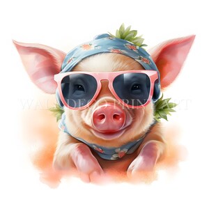 Cool and Cute Piggy Clipart Bundle - 10 High Quality Jpgs - Digital ...