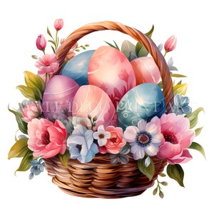Easter Baskets Clipart Bundle SET 2 - 11 High Quality JPG - Digital ...