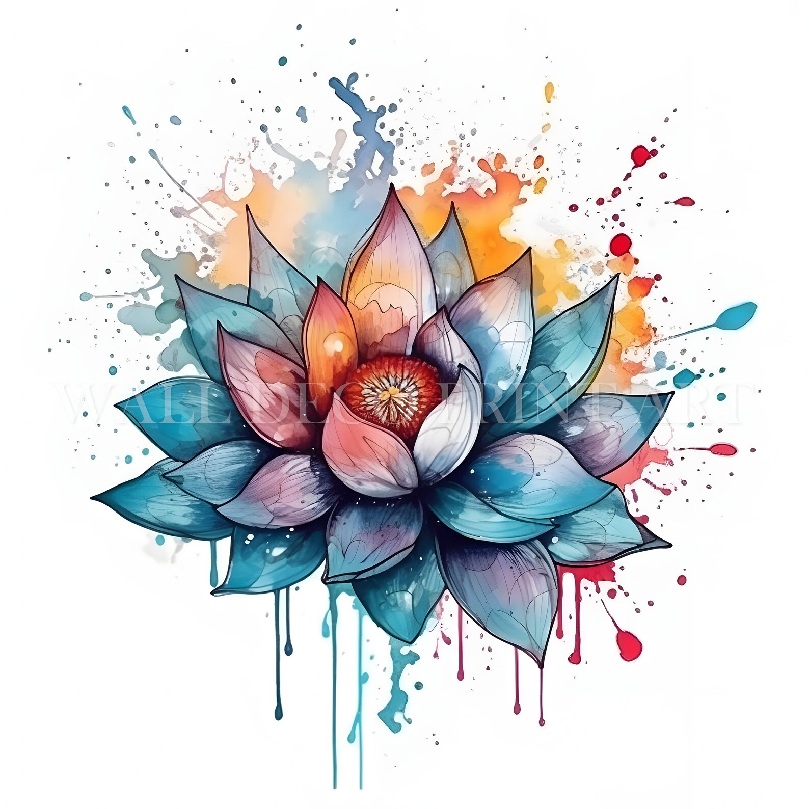 Colorful Lotus Clipart Bundle 10 High Quality Jpgs Digital - Etsy