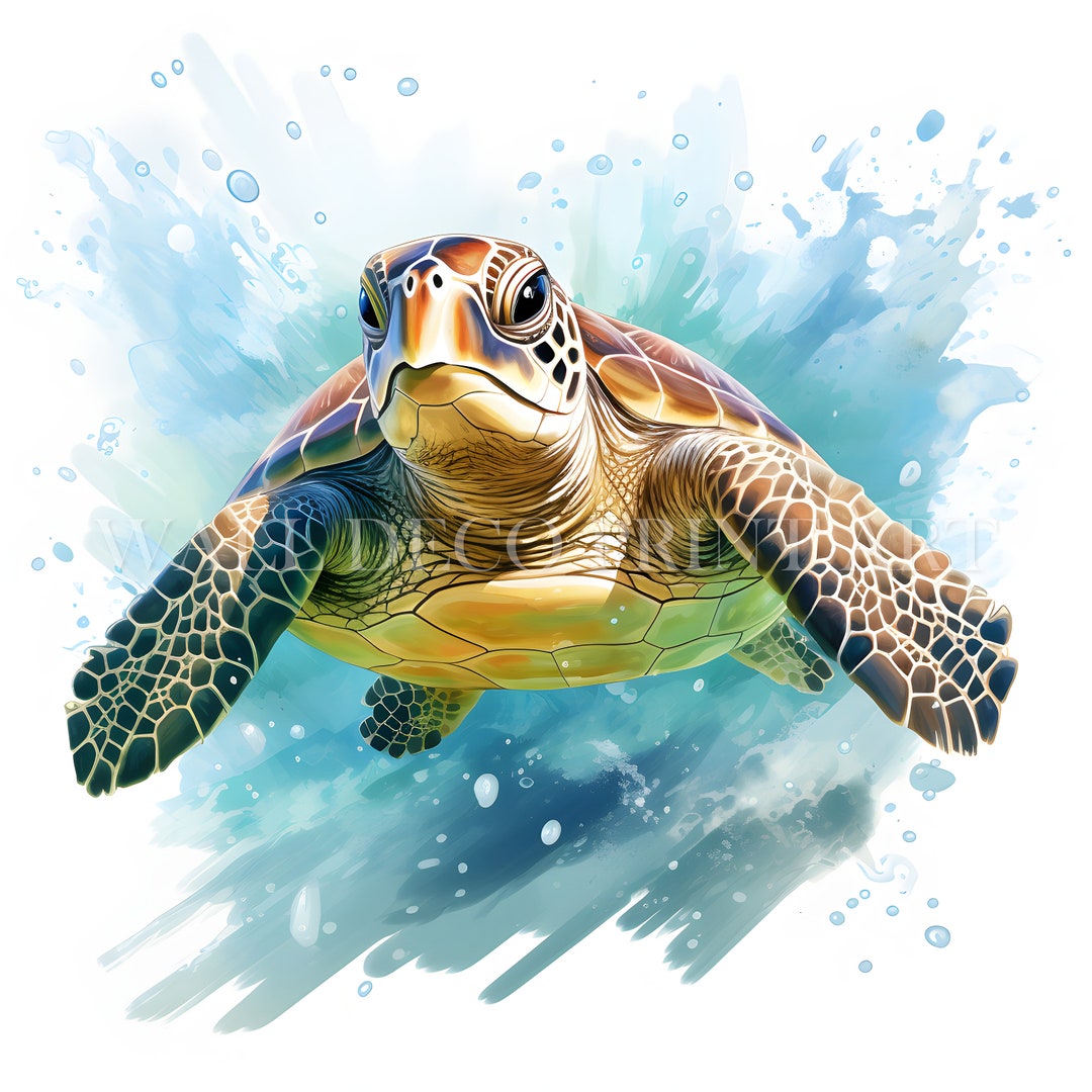Beautiful Sea Turtle Clipart Bundle - 10 High Quality JPG - Digital ...