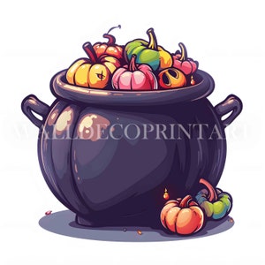 10 Halloween Bubbling Cauldron Clipart Bundle 2 - High Quality JPG ...