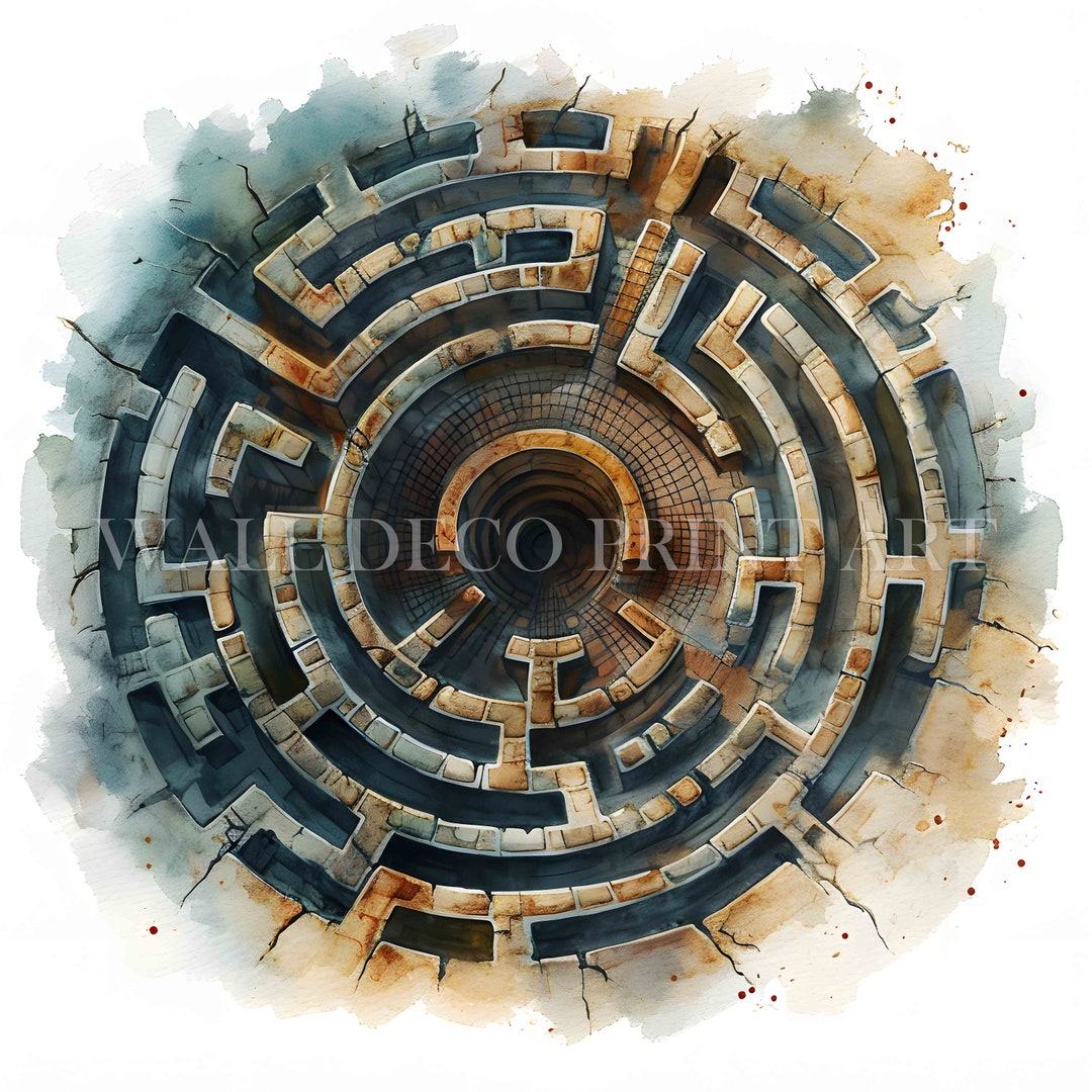 Watercolor Labyrinth Clipart Bundle - 10 High Quality Jpgs - Digital ...