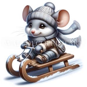 9 Christmas Winter Mouse Clipart Bundle - High Quality Jpgs - Digital ...