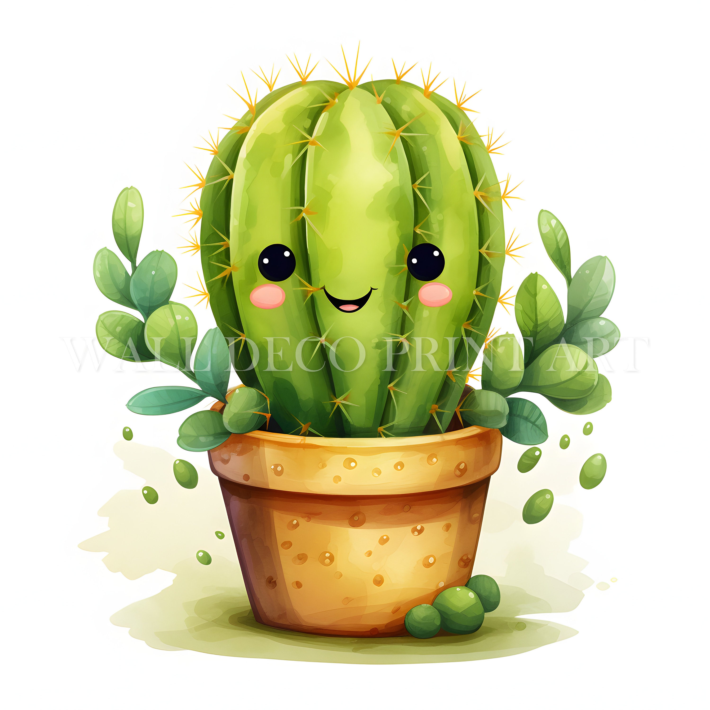 Cute Cactus Clipart Bundle - 10 High Quality Jpgs - Digital Downloads ...
