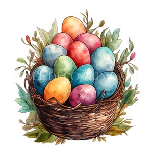 Easter Baskets Clipart Bundle SET 1 - 10 High Quality JPG - Digital ...