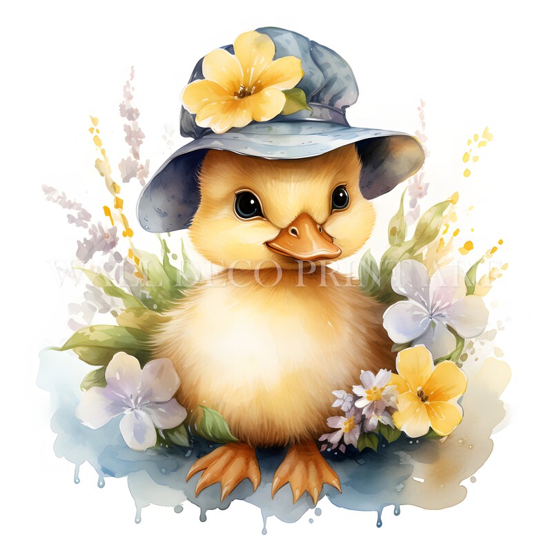 Little Spring Flower Duck Clipart Bundle - 10 High Quality JPG ...