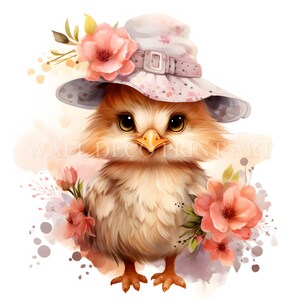 Cute Spring Flower Chicken Clipart Bundle - 10 High Quality JPG ...