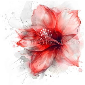 Red & Silver Abstract Flowers Clipart Bundle - 10 High Quality Jpgs ...