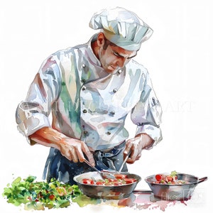 10 Cooking Chef Portrait Clipart - High Quality Jpgs - Digital ...