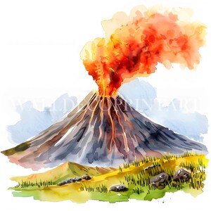 11 Active Volcano Clipart - High Quality Jpgs - Digital Downloads ...