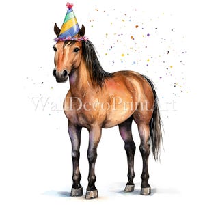 10 Happy Birthday Horse Clipart Bundle - High Quality Jpgs - Digital ...