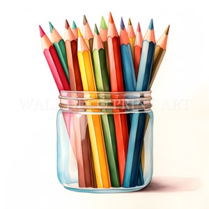 Colorful Pencils Clipart - 10 High Quality Jpgs - Digital Downloads ...
