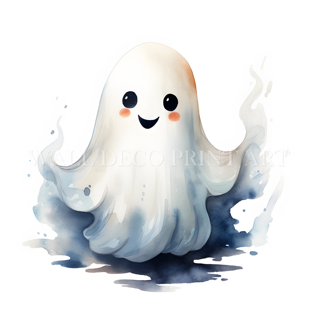 Cute Ghost Clipart Bundle - 10 High Quality Jpgs - Digital Downloads ...