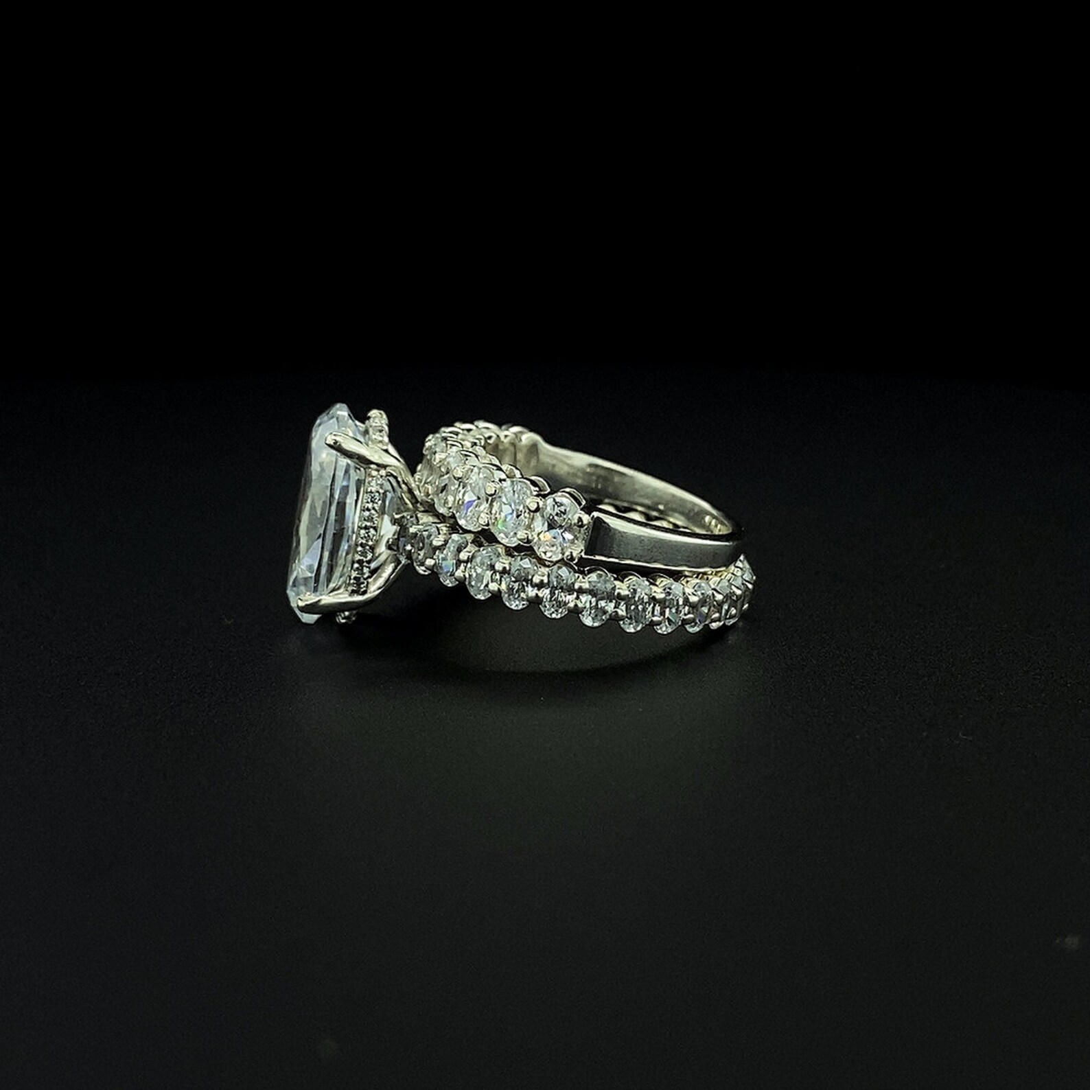 Anillo nupcial de moissanita ovalada de 4,5 quilates, anillo de ...