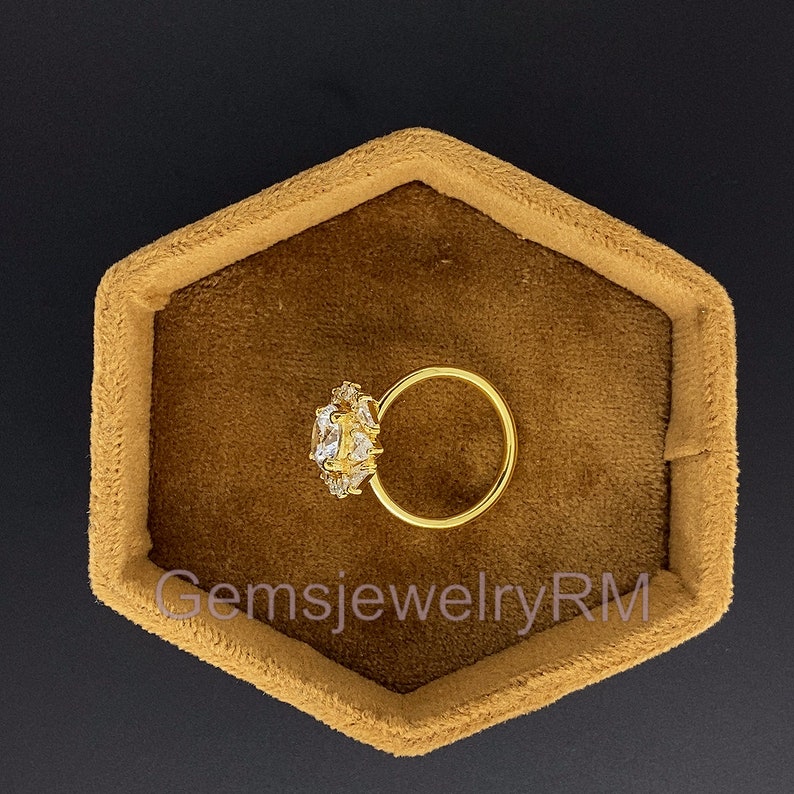 2 Carat Lab Grown Diamond Engagement Ring, 14K Yellow Gold Vintage Halo ...