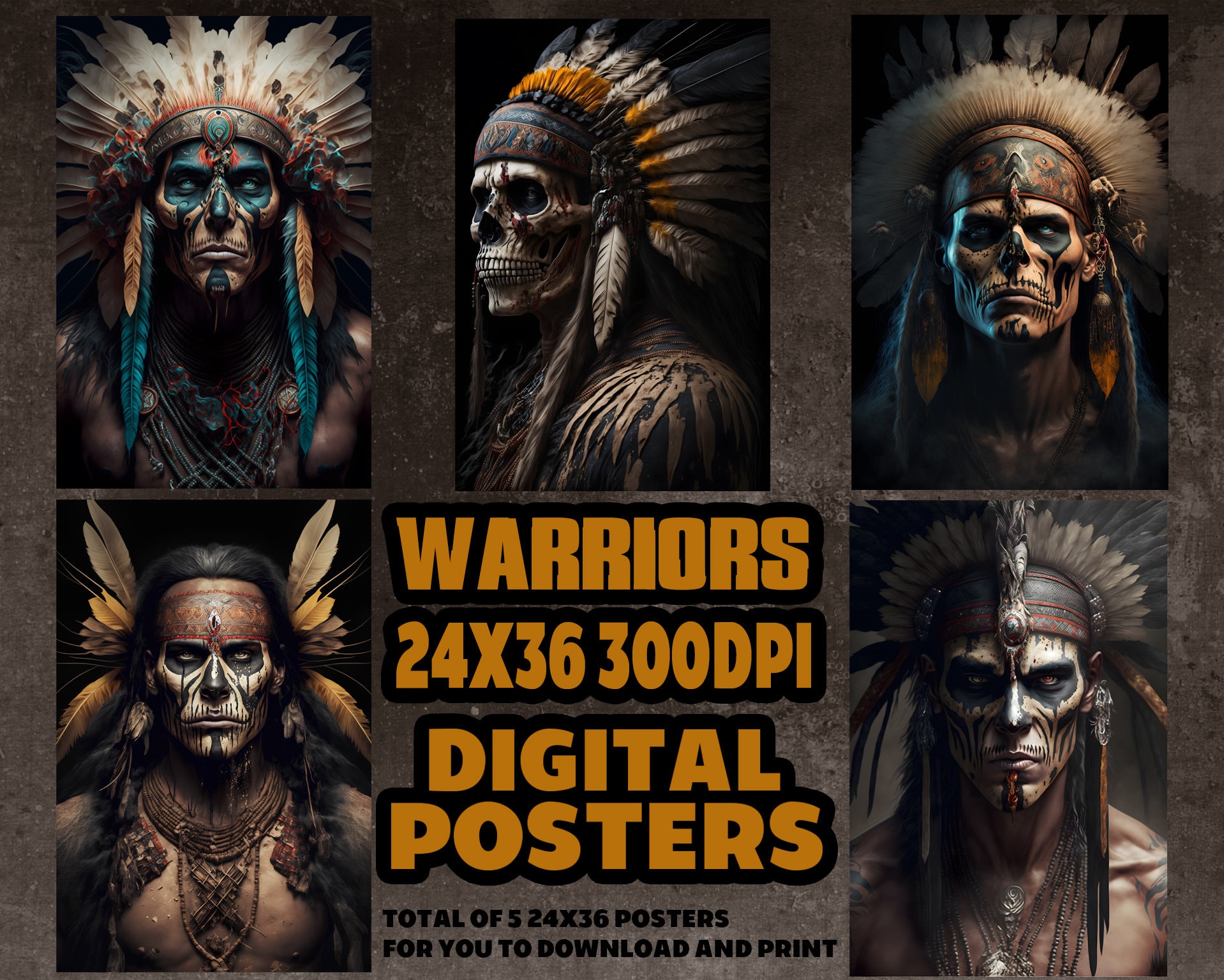Native American, Indians, Warriors, Wall Art, Gothic, Wall Decor, Art ...