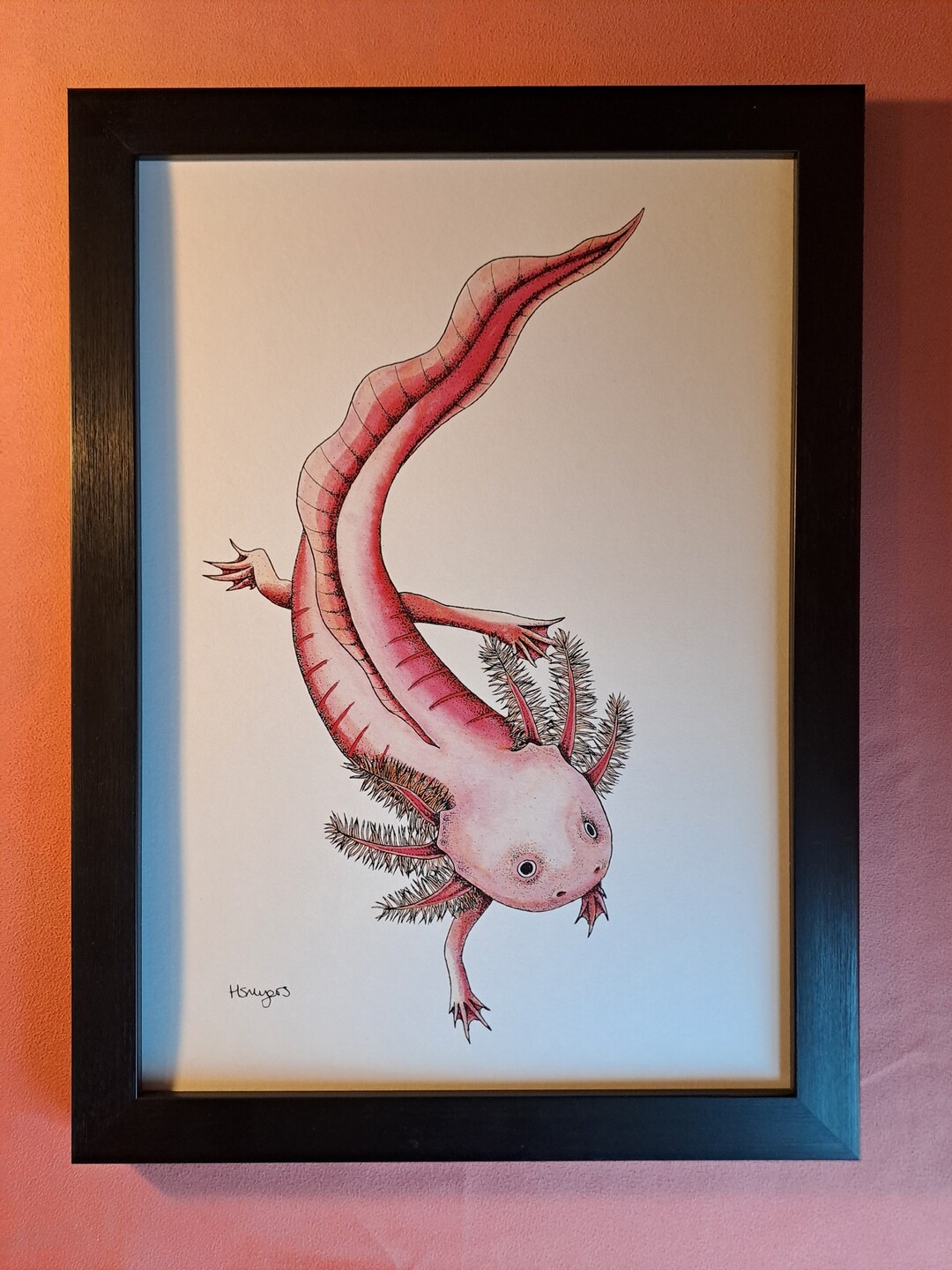 A4 Axolotl Art Print - Etsy UK