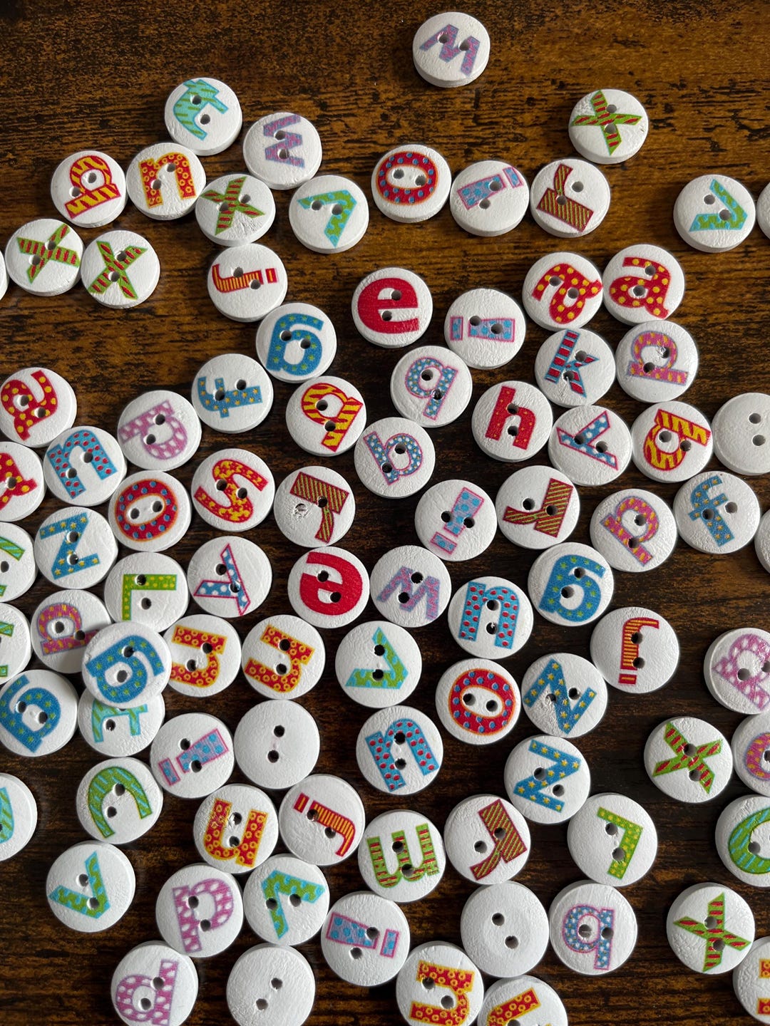 Alphabet Buttons, 15mm, White, Crafting, Set of Approximately 50 - Etsy