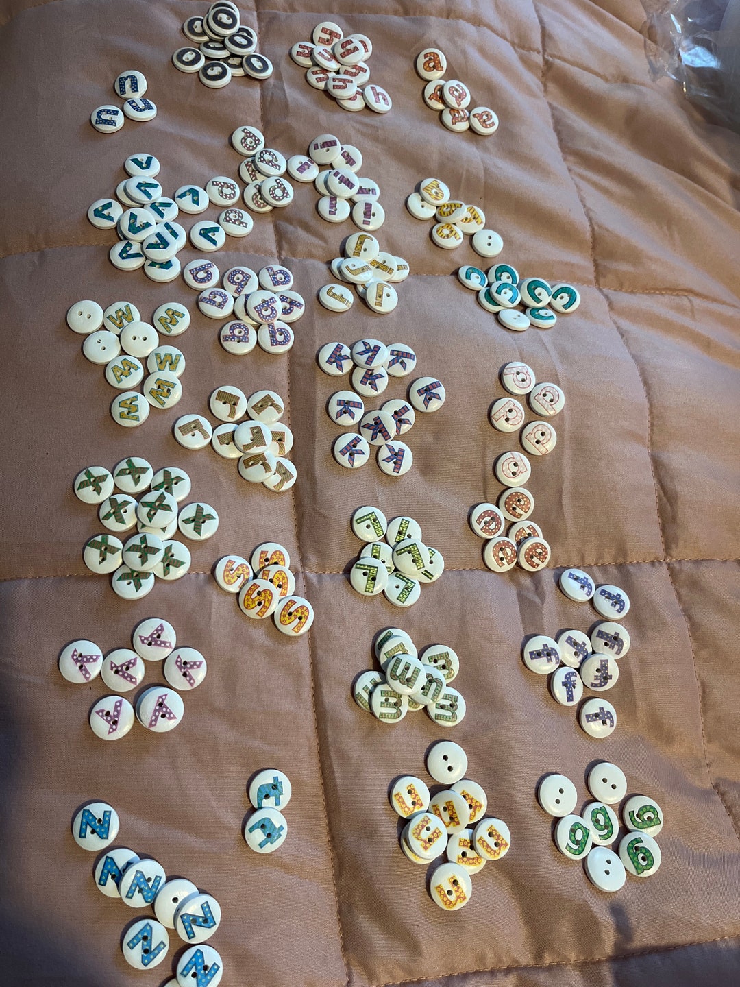 Alphabet Buttons 15mm White Background Great for Names or Initials - Etsy