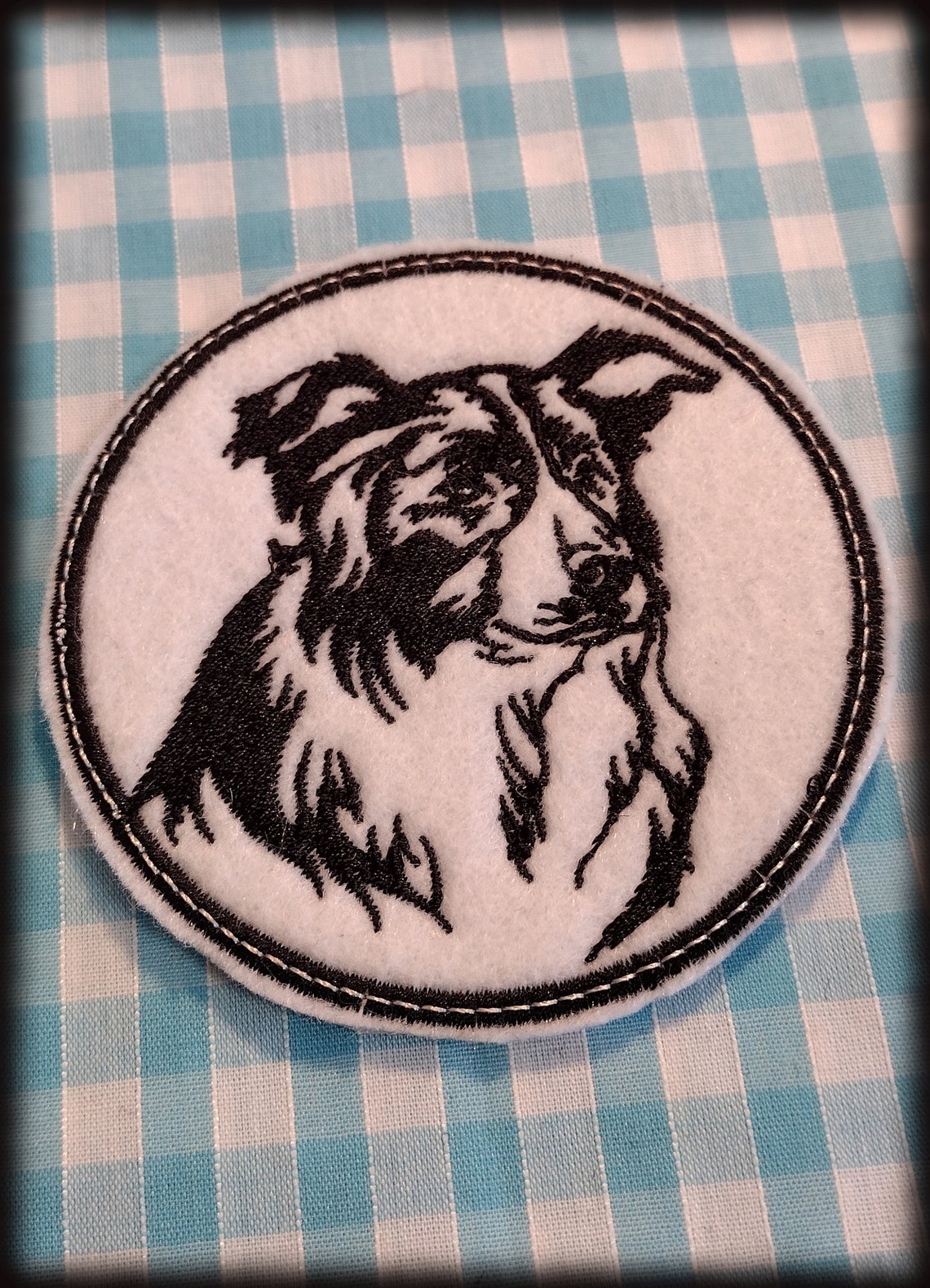 Border Collie Iron-on Patch DIY Embroidery, Embroidered Application ...