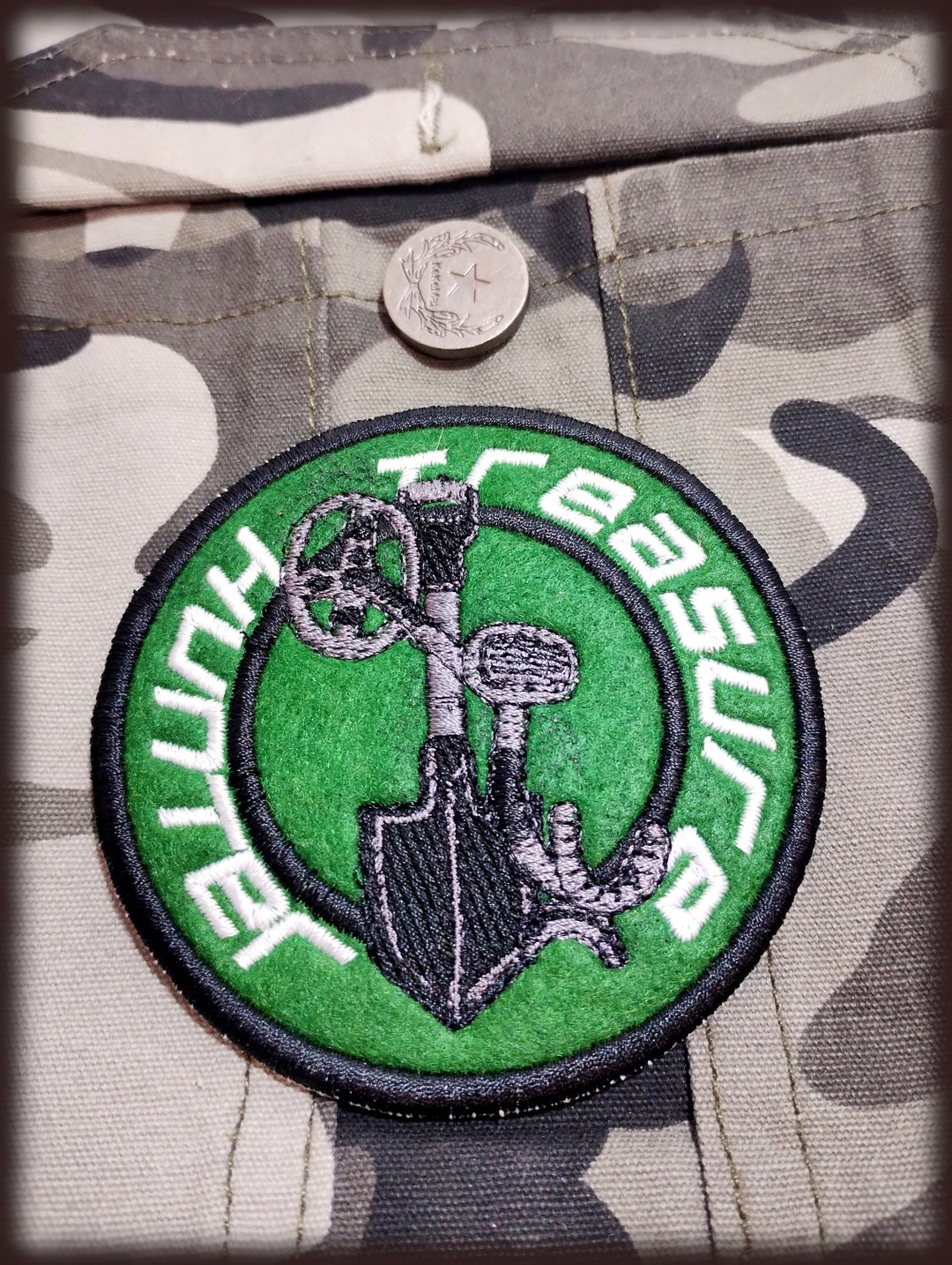 Born to Detect Treasure Hunter Detectorists Metal Detector Embroidered ...