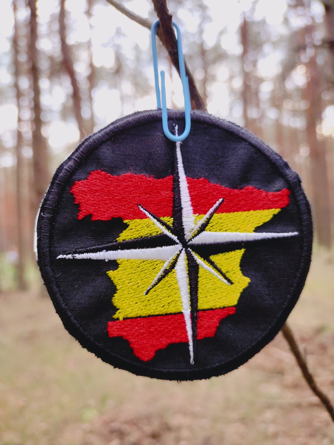 National Flag and a Compass Rose on Embroidered Patch Spain Travel Gift ...
