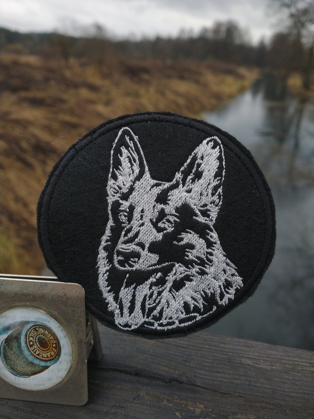 German Shepherd Dog Iron-on Patch DIY Embroidery, Embroidered ...