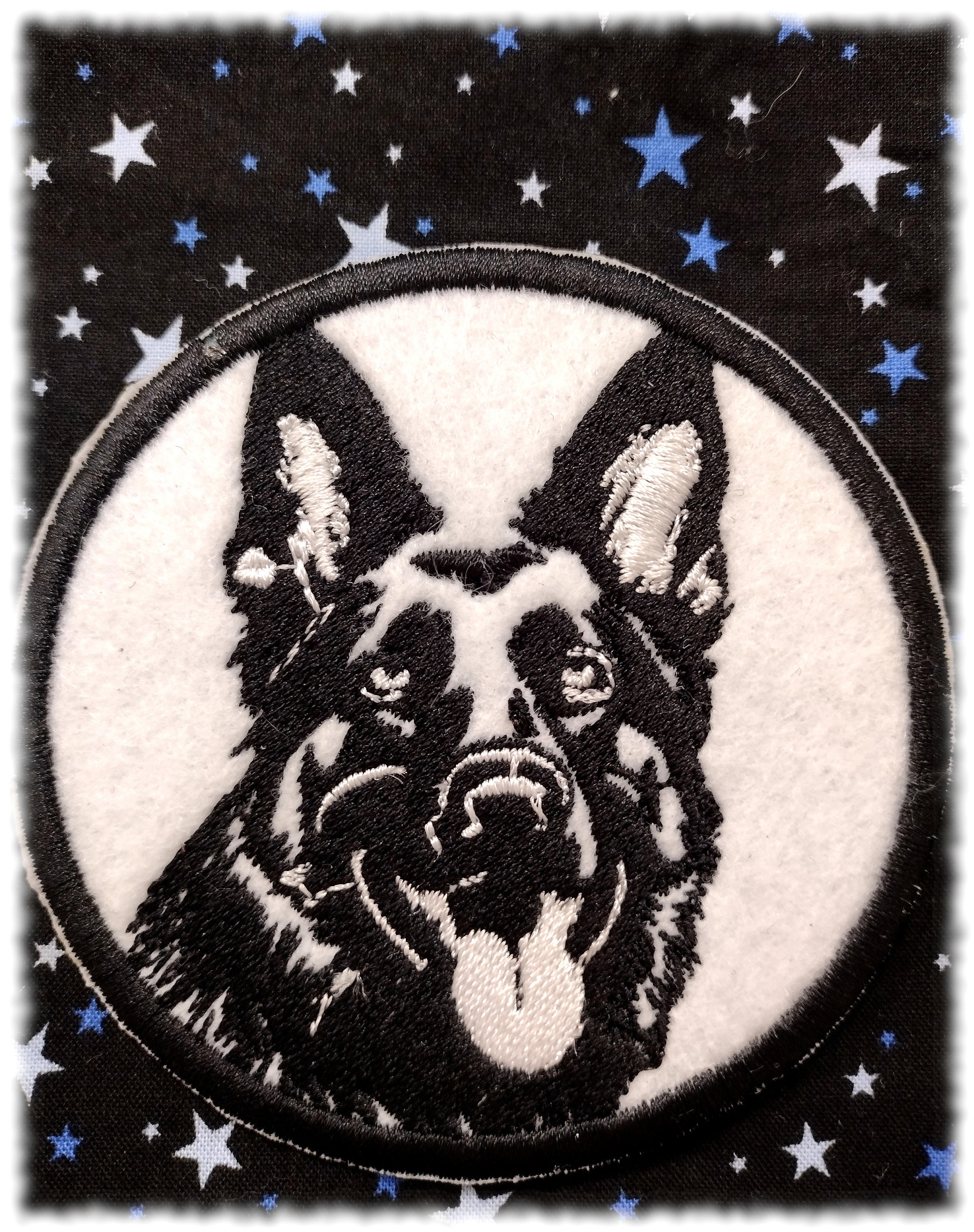Dog German Shepherd Iron-on Patch DIY Embroidery Embroidered ...
