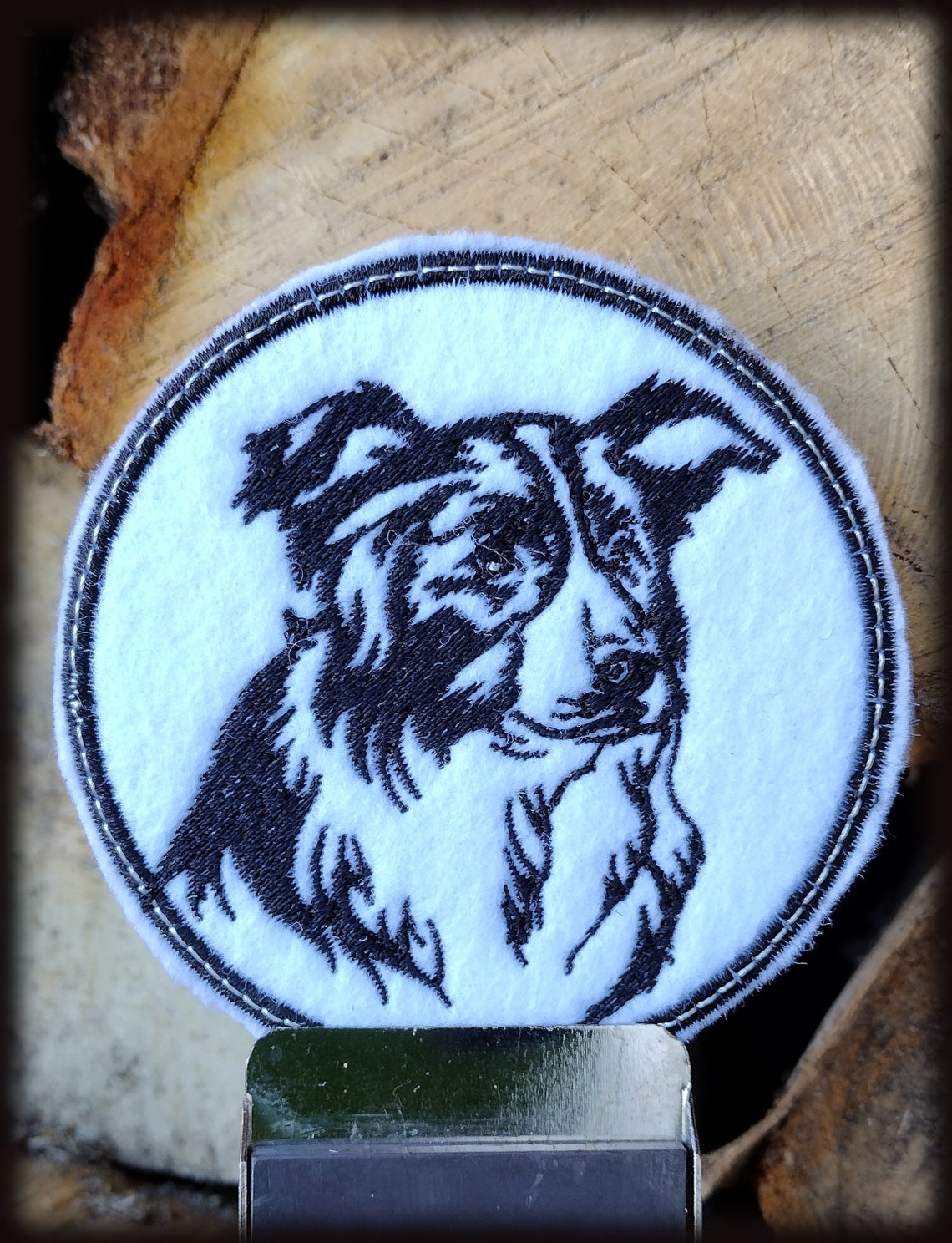 Border Collie Iron-on Patch DIY Embroidery, Embroidered Application ...