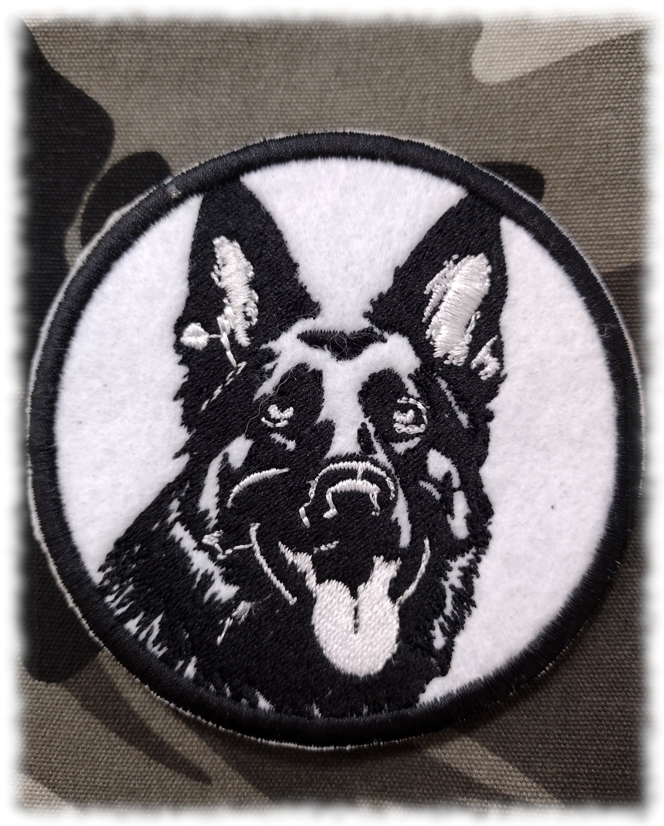 Dog German Shepherd Iron-on Patch DIY Embroidery Embroidered ...