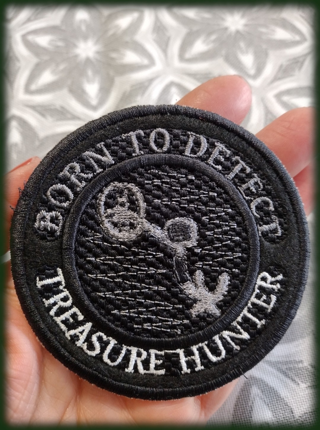 Born to Detect Treasure Hunter Detectorists Metal Detector Embroidered ...